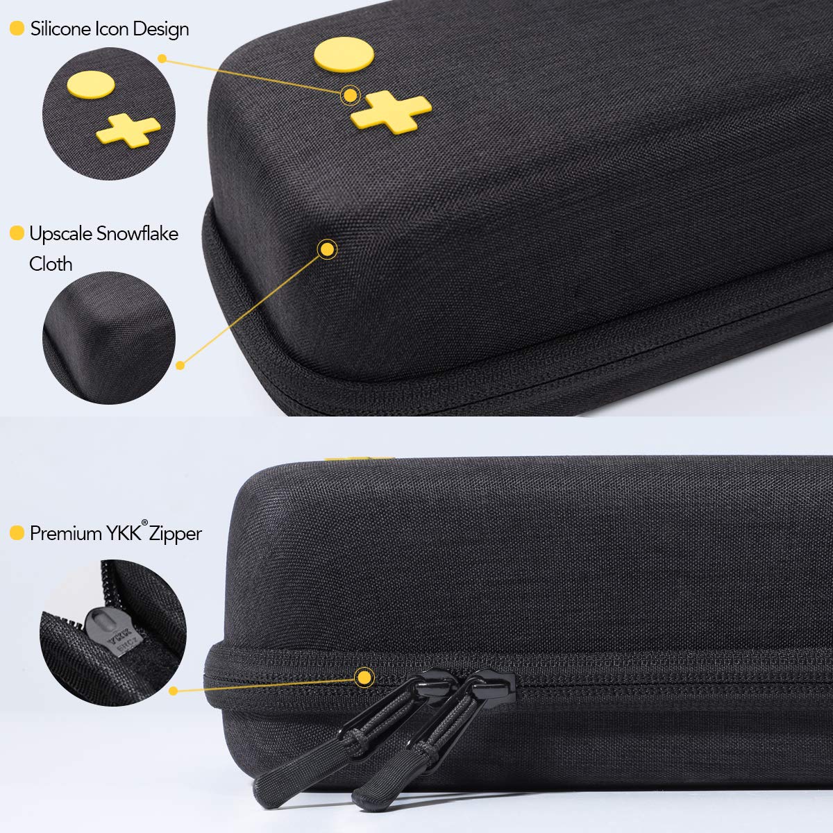 Rayvol Carrying Case for Nintendo Switch Lite, Protective Portable Hard Shell Travel Case Cover with 20 Game Card Slots, Fits AC Adapter Charger, Console and Accessories, [Large Capacity] Color Black