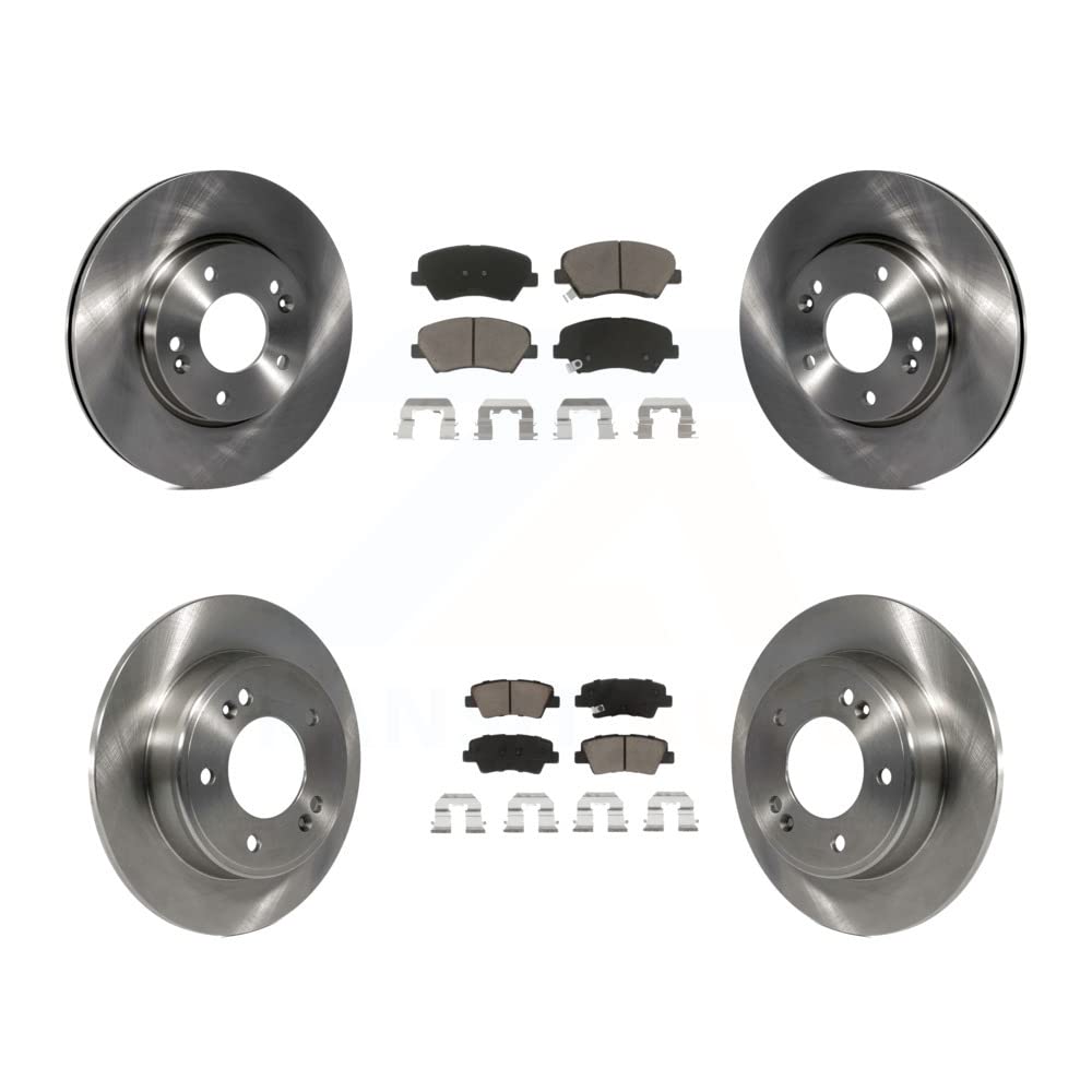 Transit Auto - Front Rear Disc Brake Rotors And Ceramic Pads Kit For Hyundai Elantra Kia Forte Veloster GT Forte5 Coupe Koup K8C-100867