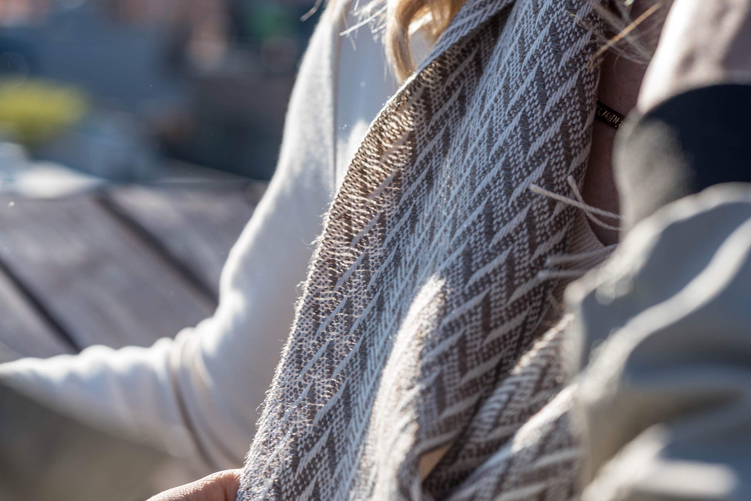 Rugged Andes Trading Company 100% Alpaca Wool Scarf - Natural (Grey and White)