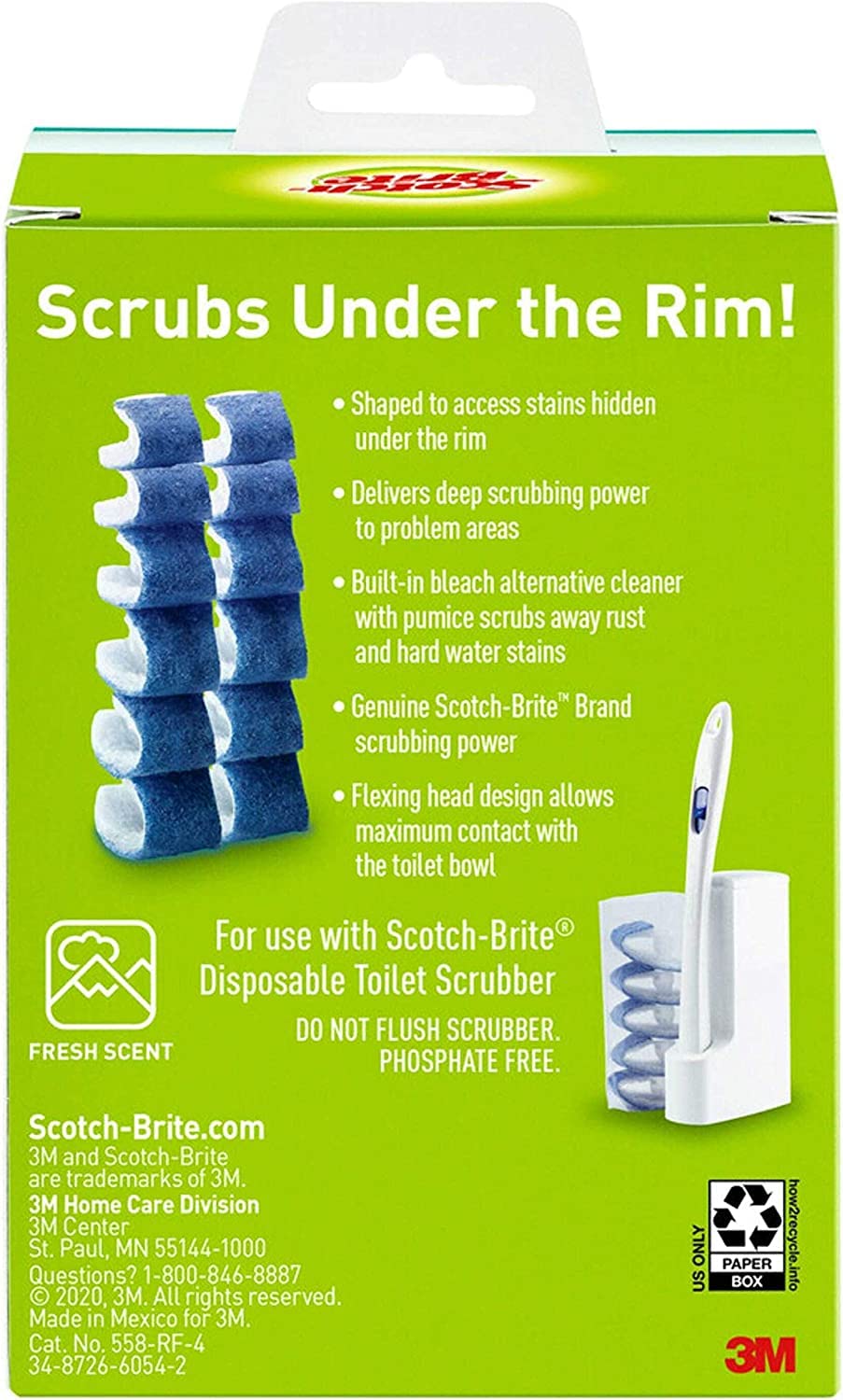 Scotch Brite Toilet Scrubber Refills 3 Boxes of 10 Each Value Bundle Pack Click N Flip