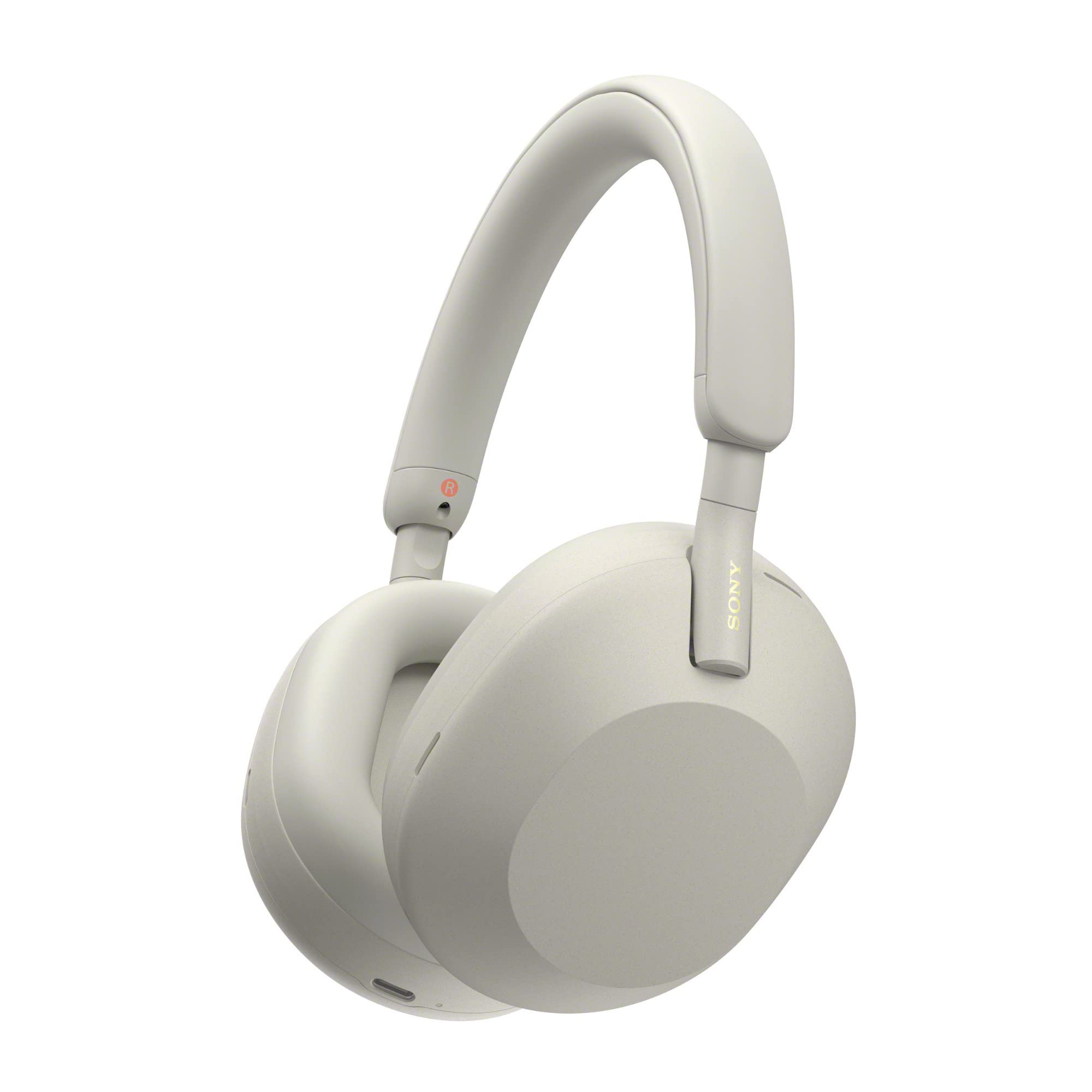 Sony WH-1000XM5 Wireless Noise Canceling Over-Ear Headphones (Silver) Bundle with My Bluetooth Locator Keychain Finder (2 Items)