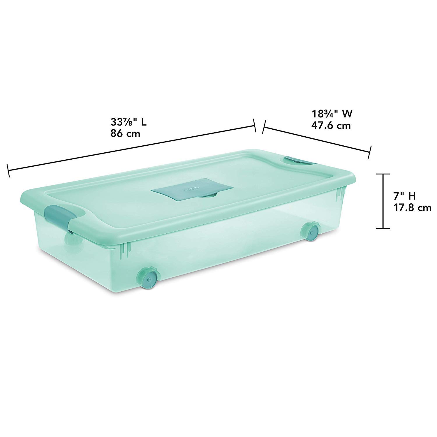 Sterilite 56 Quart Wheeled Fresh Scent Storage Container Box with Lid (4 Pack)