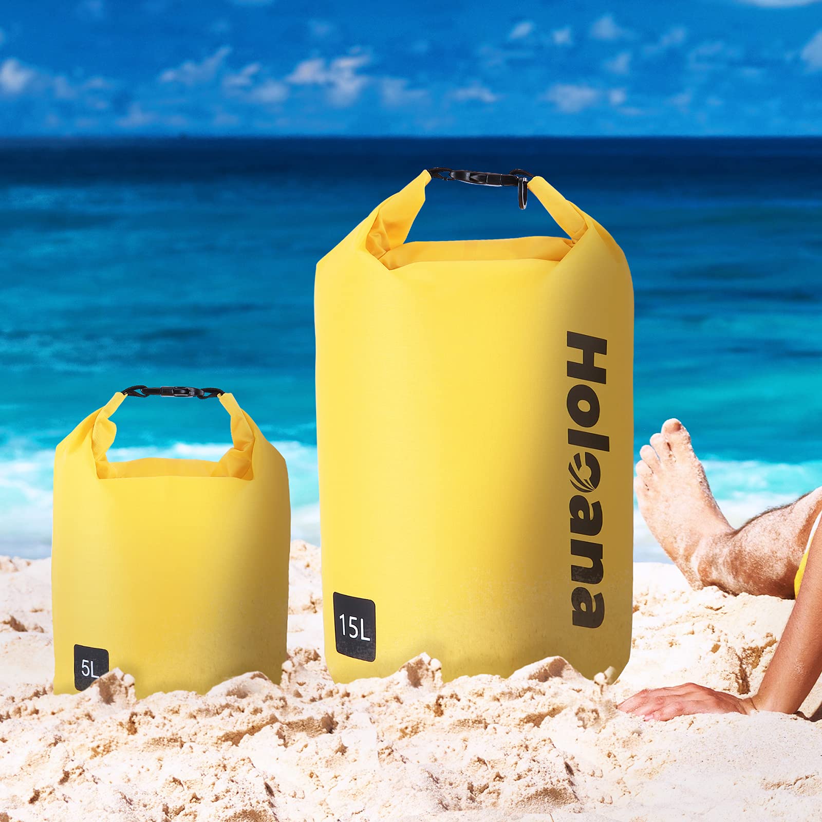 Waterproof Dry Bag 5L 15L, Small Dry Bag for Kayaking, Beach, Boating, Camping, Fishing, Floating by Holoana