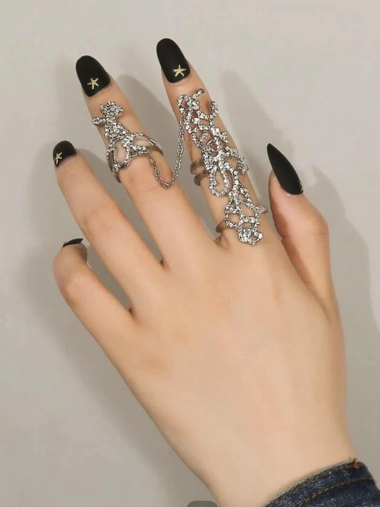 YANCHUN Women Charm Leaf Full Finger Ring