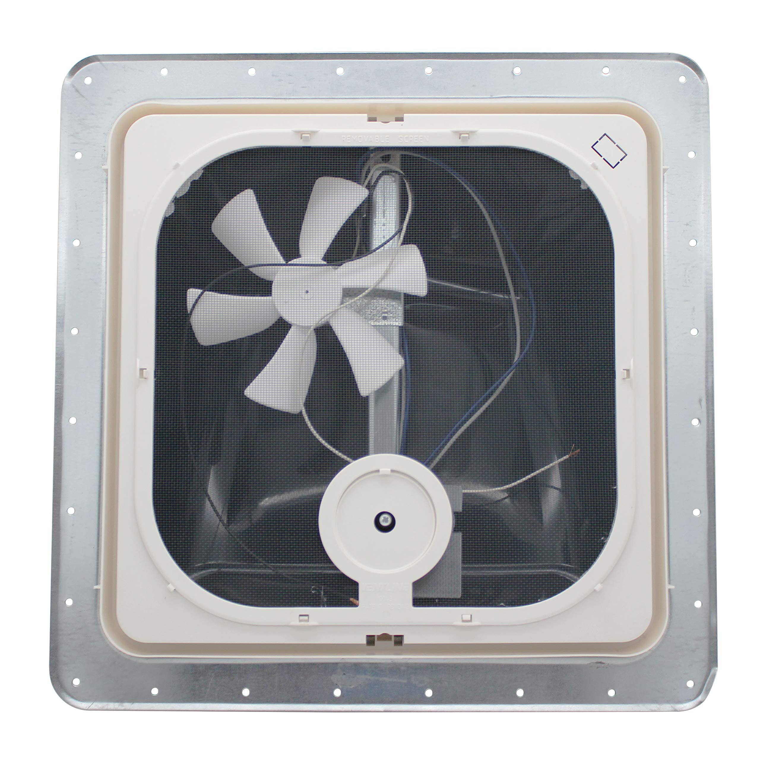 Ventline V2119-503-00 Ventadome V2119 Series Radius Corner Powered Ventilator 12V DC - Smoke Lid, Birch White Screen