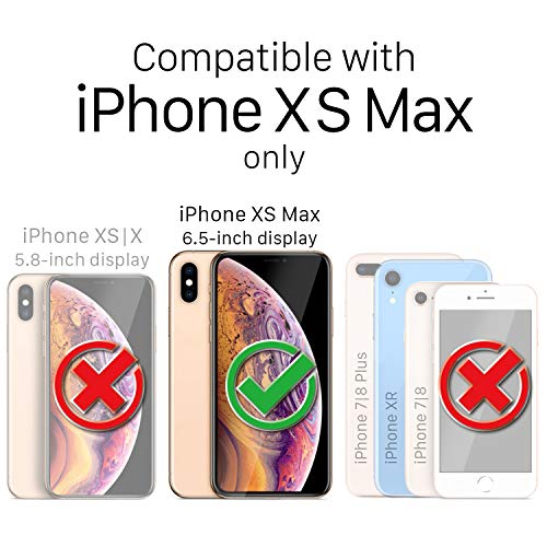 VENA iPhone Xs Max Wallet Case, vCommute (Military Grade Drop Protection) Flip Leather Cover Card Slot Holder with Kickstand Designed for Apple iPhone Xs Max - Space Gray