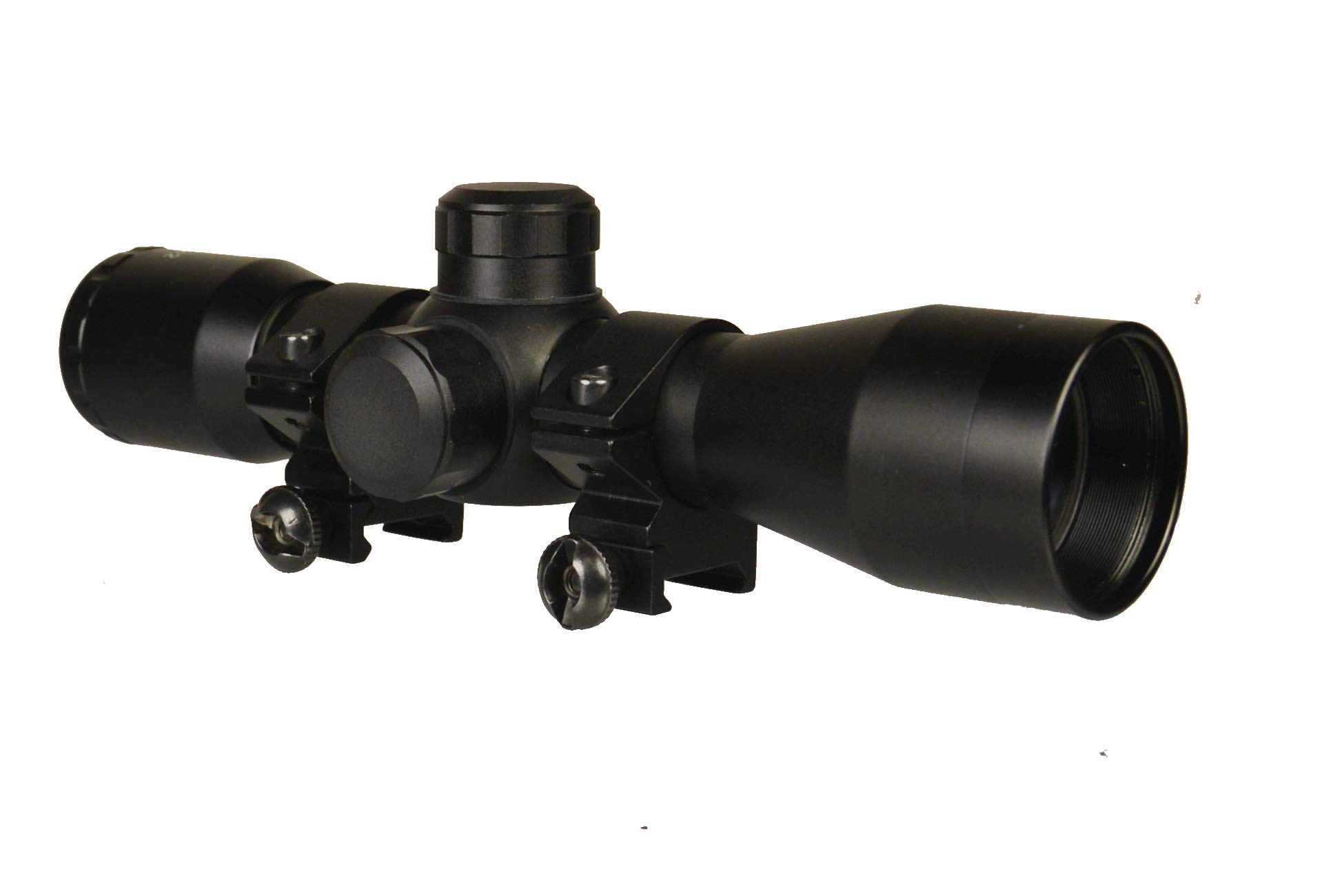 TWP 4x32 Compact Hunting Scope, Rangefinder Reticle, 1" Tube and Mid-Height Weaver Ring Mount