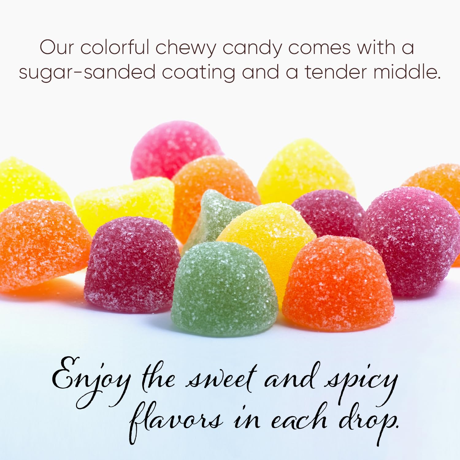 Spice Candy Gum Drops Bulk Candy - Assorted Fruit Flavor - 2 Pounds - Jelly Fruit Gum Drops - Sweet And Spice Drops Candy - Delicious Bulk Pack for Endless Candy Enjoyment - Ideal for Holidays Christmas Candy Tree