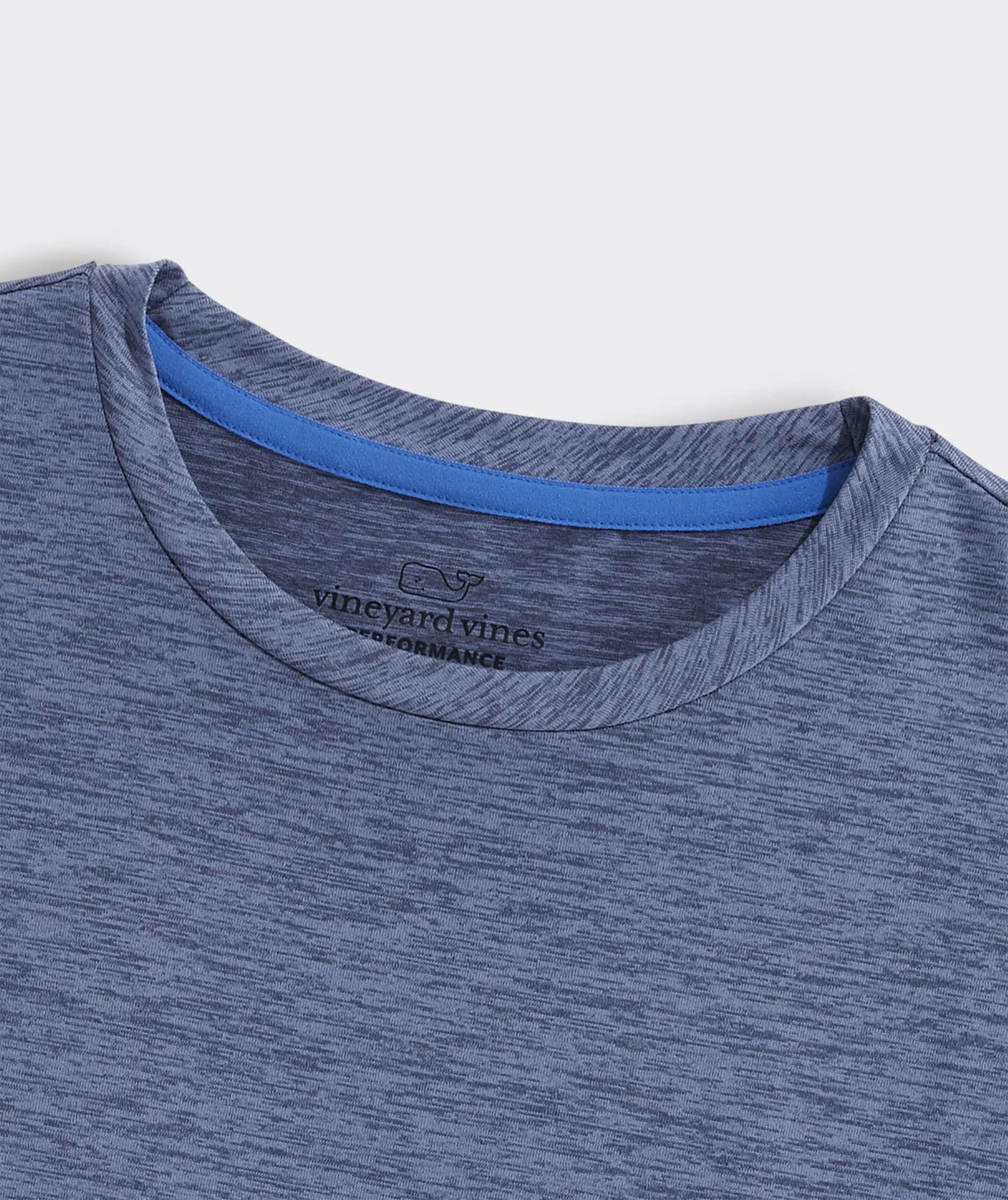 vineyard vines Men's Short Sleeve Whale Harbor Tee, Faded Indigo Heather, Small