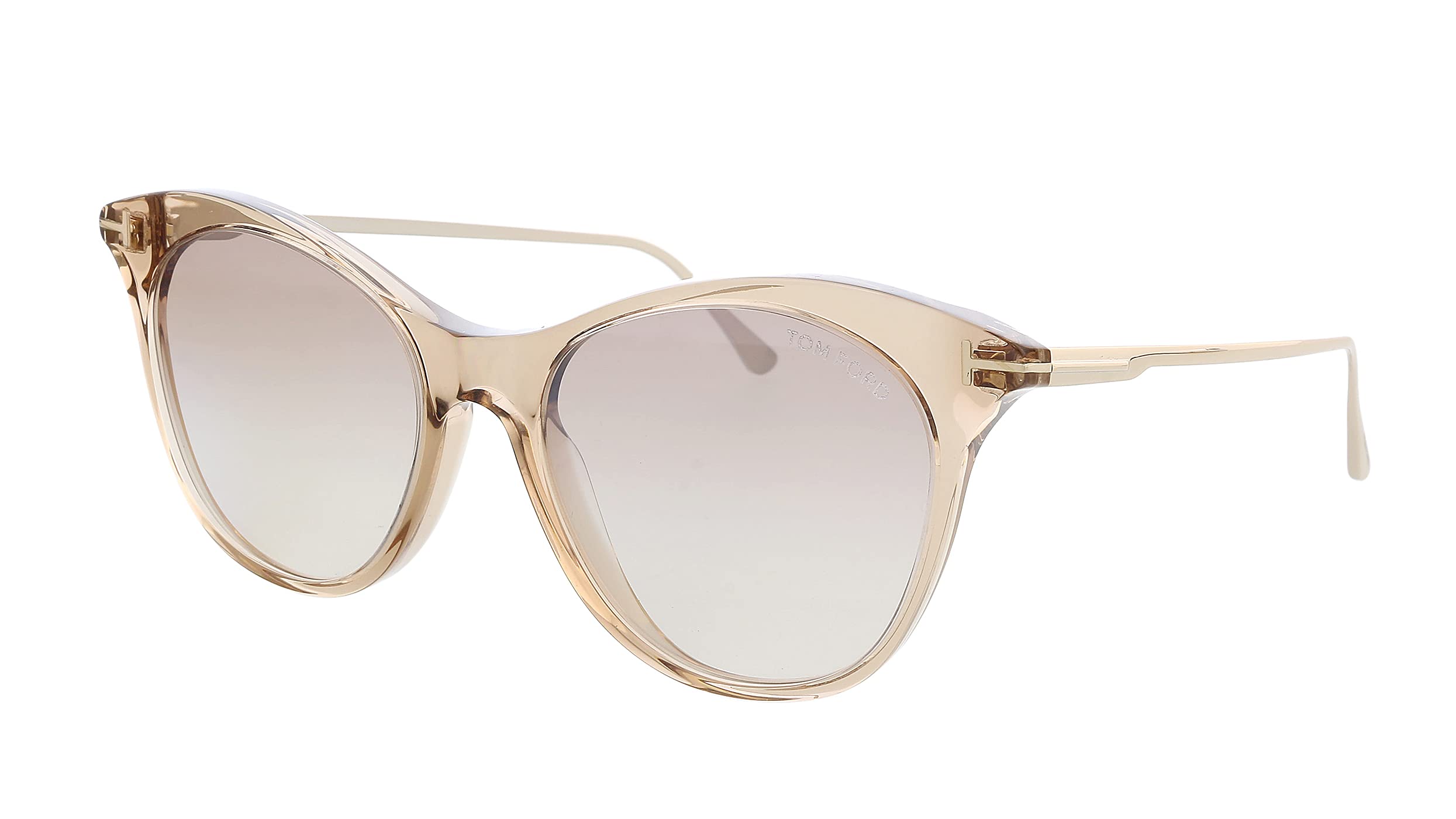 Tom Ford Oval Sunglasses TF662 Micaela 45G Transparent Brown/Gold 53mm FT0662