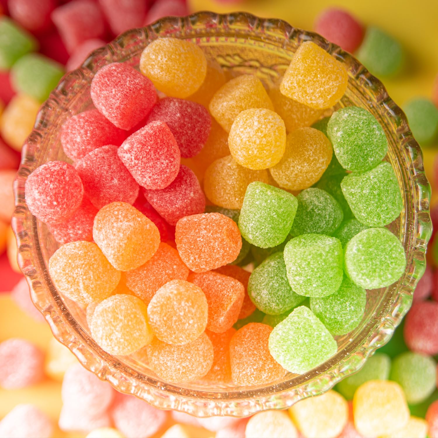 Spice Candy Gum Drops Bulk Candy - Assorted Fruit Flavor - 2 Pounds - Jelly Fruit Gum Drops - Sweet And Spice Drops Candy - Delicious Bulk Pack for Endless Candy Enjoyment - Ideal for Holidays Christmas Candy Tree