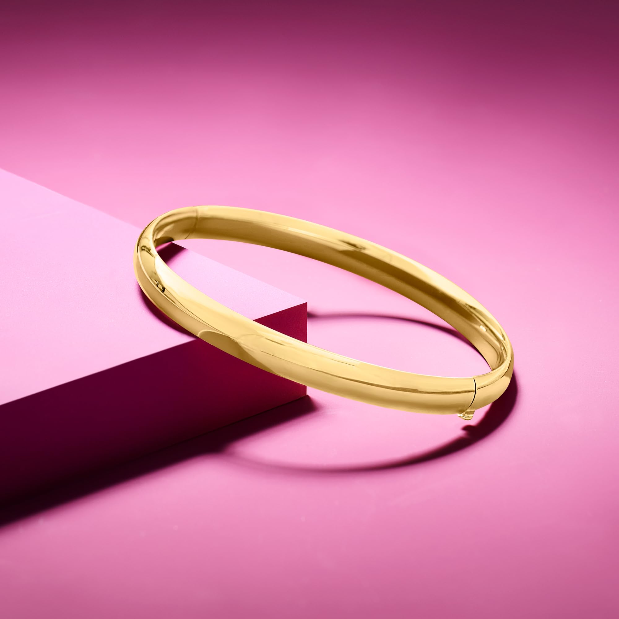 Ross-Simons 14kt Yellow Gold Polished Bangle Bracelet. 7 inches