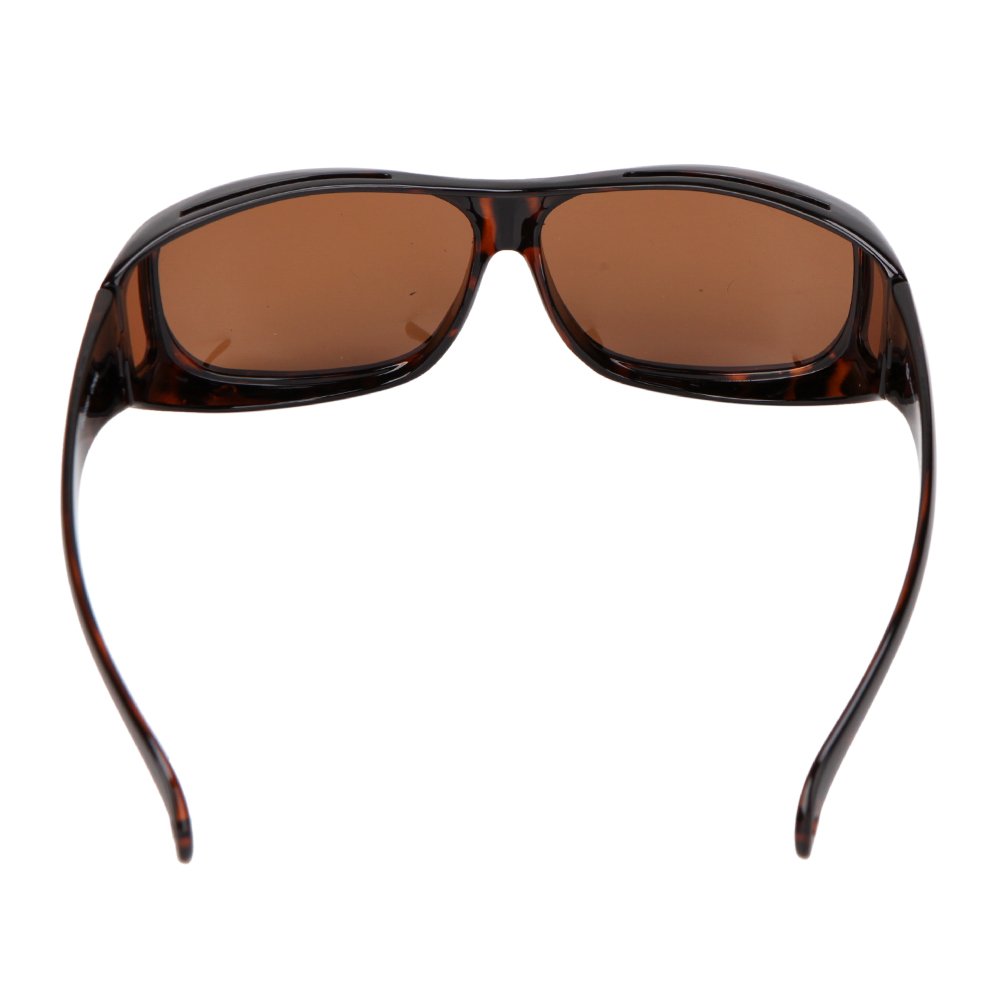 Solarfun Polarized Fit Over Glasses Sunglasses Wrap Around Solar Reduce Shield for Men and Women's Driving, Brown