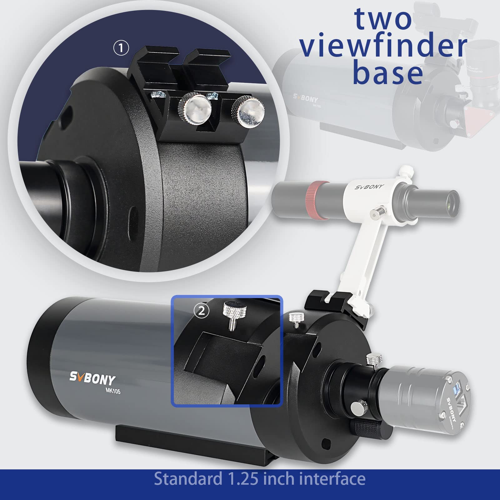SVBONY MK105 Telescope, 105mm Aperture Maksutov Cassegrain OTA, Dielectric Coatings Catadioptric Telescope, for Planetary Visual and Photography with 160mm Dovetail Plate