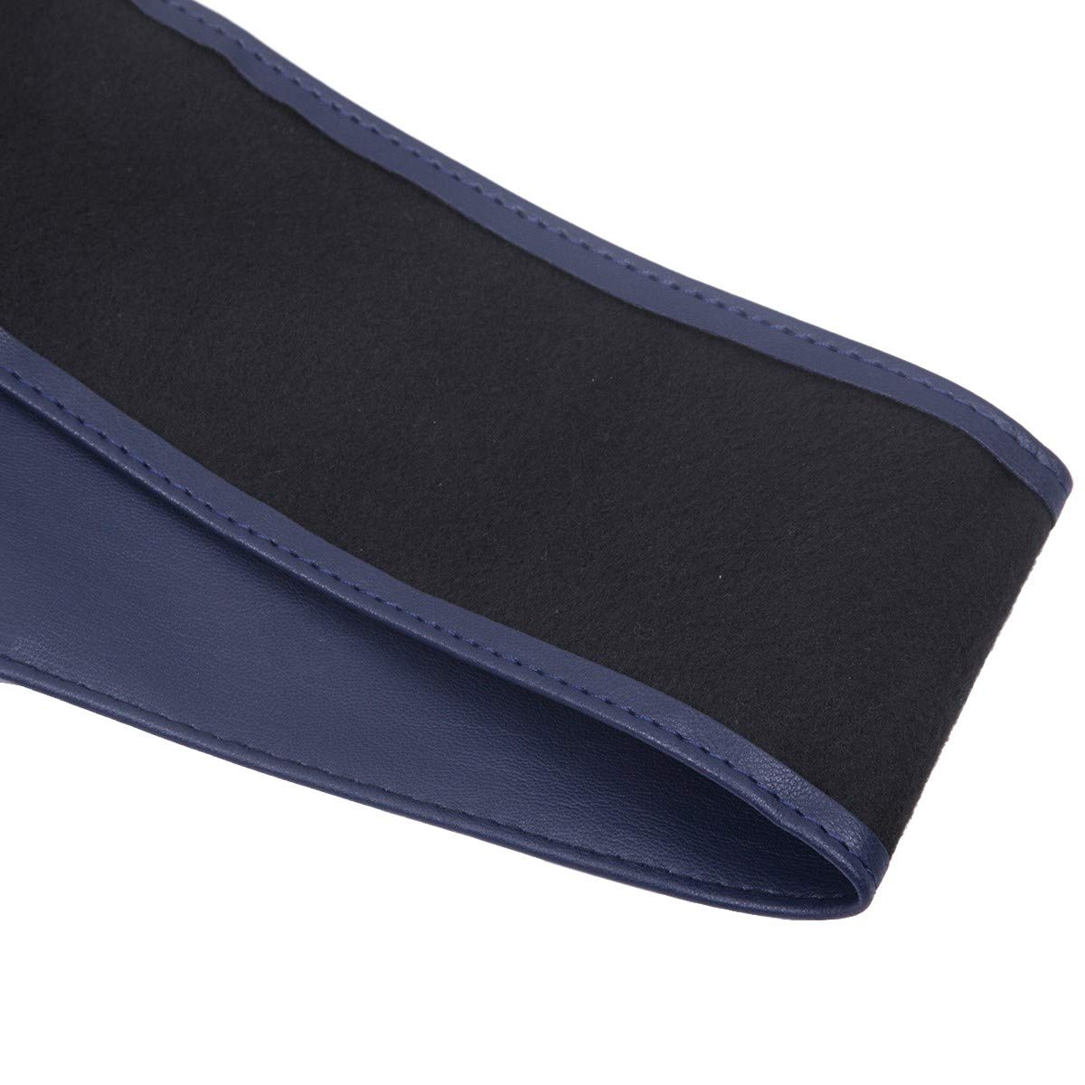 Samtree Wrap Waist Wide Obi Belt for Women, Solid Color Self Tie Polyester Bowknot Cinch Waistband, Navy Blue