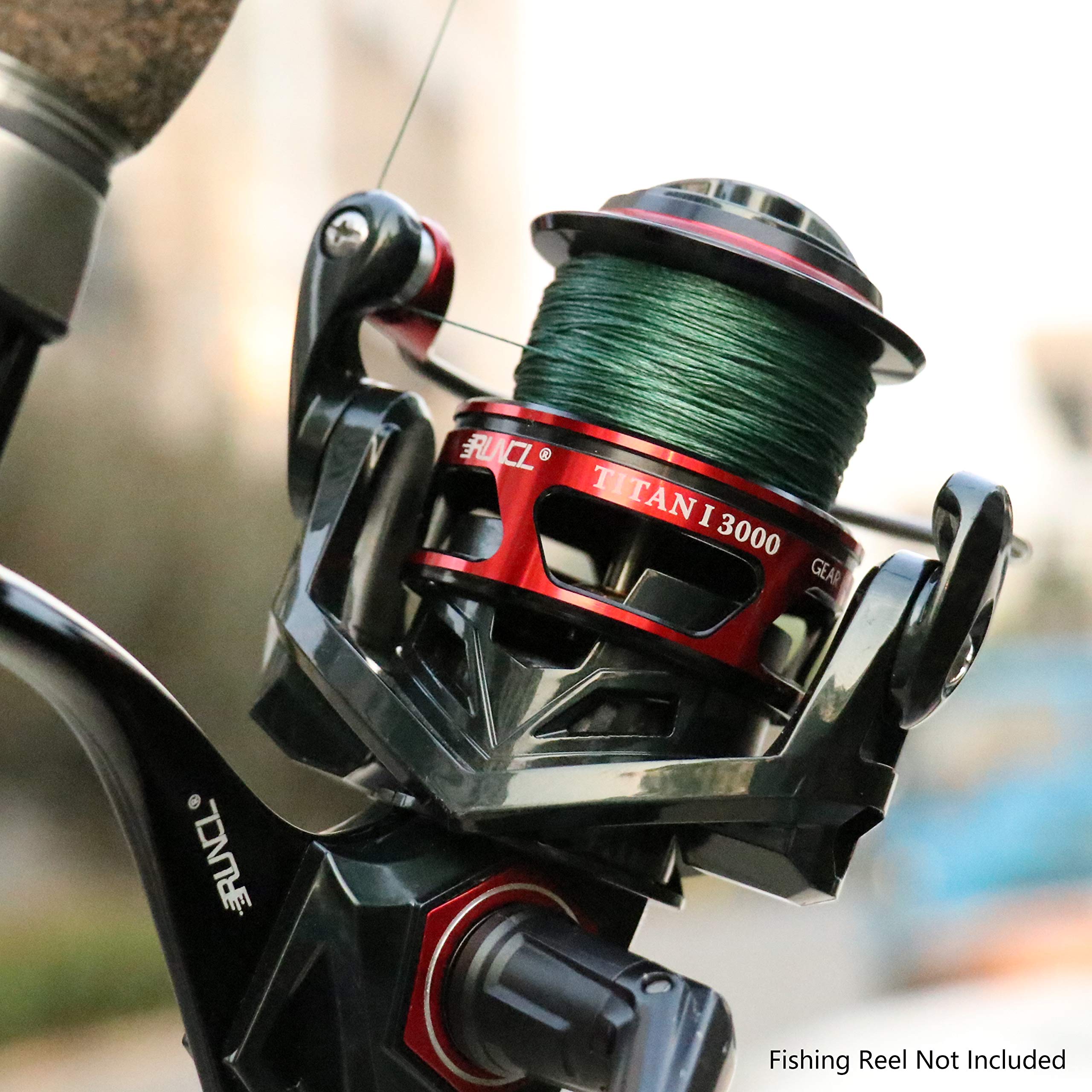 RUNCL PowerBraid Braided Fishing Line, Ultra Durable Braided Line 4 Strands - Seamless Weaving Tech, Enhanced Coating Tech, Zero Stretch, High Sensitivity (Moss Green, 300Yds, 30LB(13.6kgs))