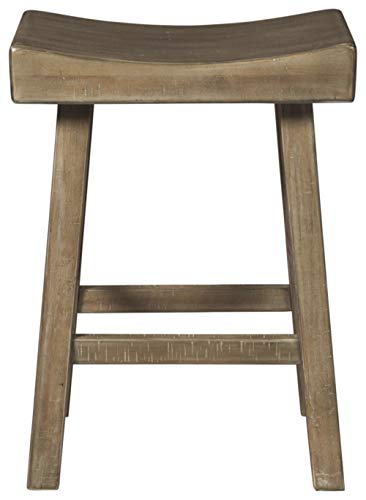 Signature Design by Ashley Glosco Farmhouse 25.5" Counter Height Saddle Barstool, 2 Count, Brown