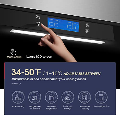 Vesgold 24 inch wide drawer refrigerator, built-in wine and beverage refrigerator under the counter, weatherproof, indoor and outdoor refrigerators, all-stainless steel cooler.