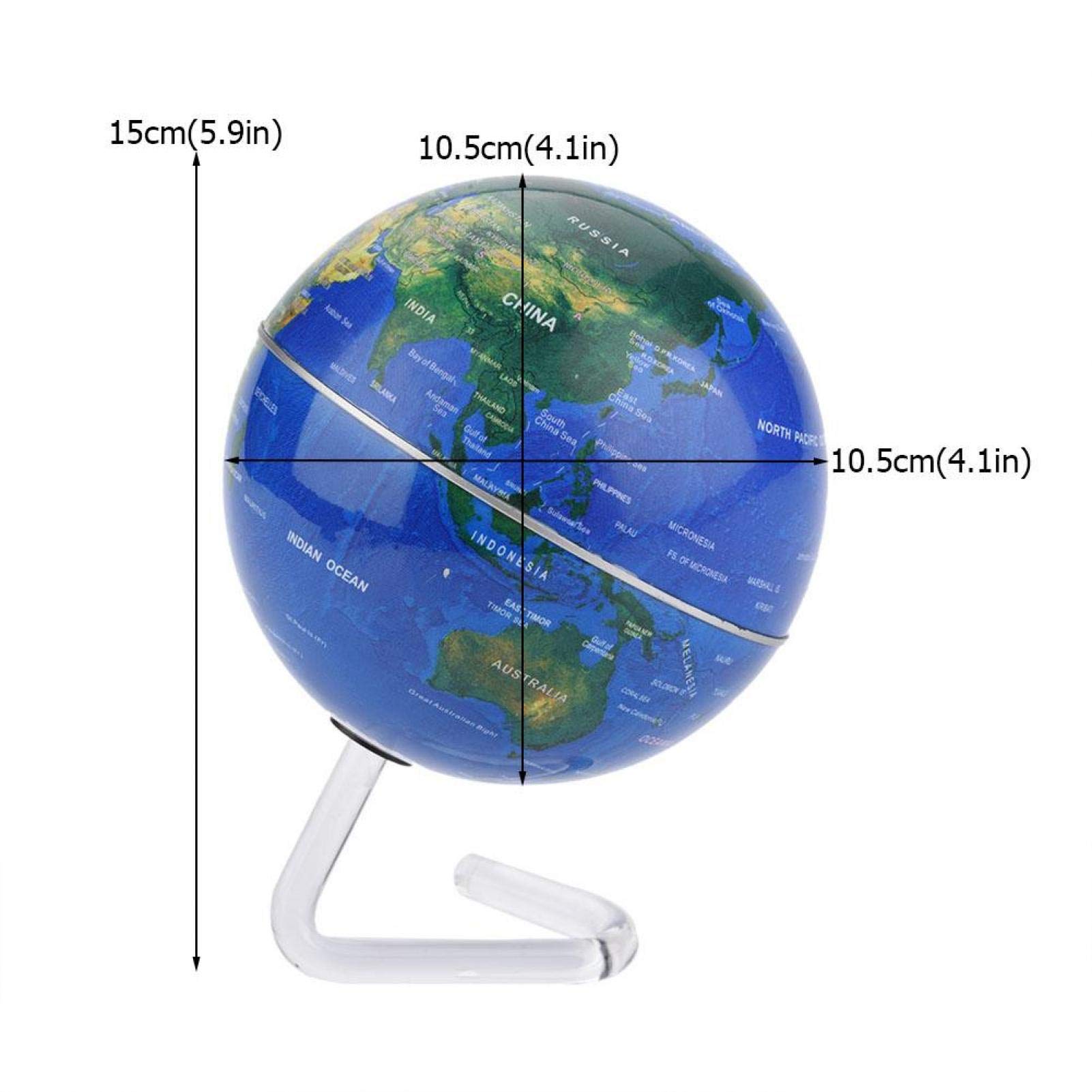 World Globe, Rotating Earth Globe Rotating World Globe, Non- Great Education Tool with Stand Office Decoration for Kids and Adults(English Blue)