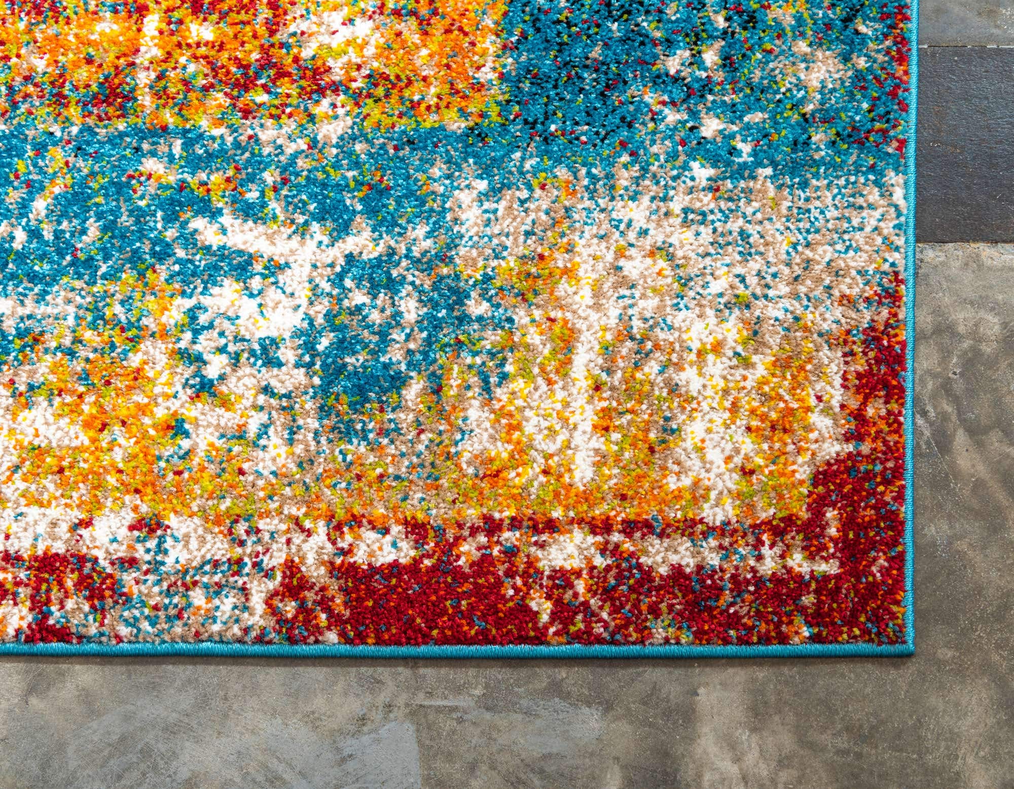 Unique Loom Rosso Collection Traditional, Medallion, Distressed, Bohemian, Vintage, Southwestern Area Rug, 5 ft x 8 ft, Multi/Blue