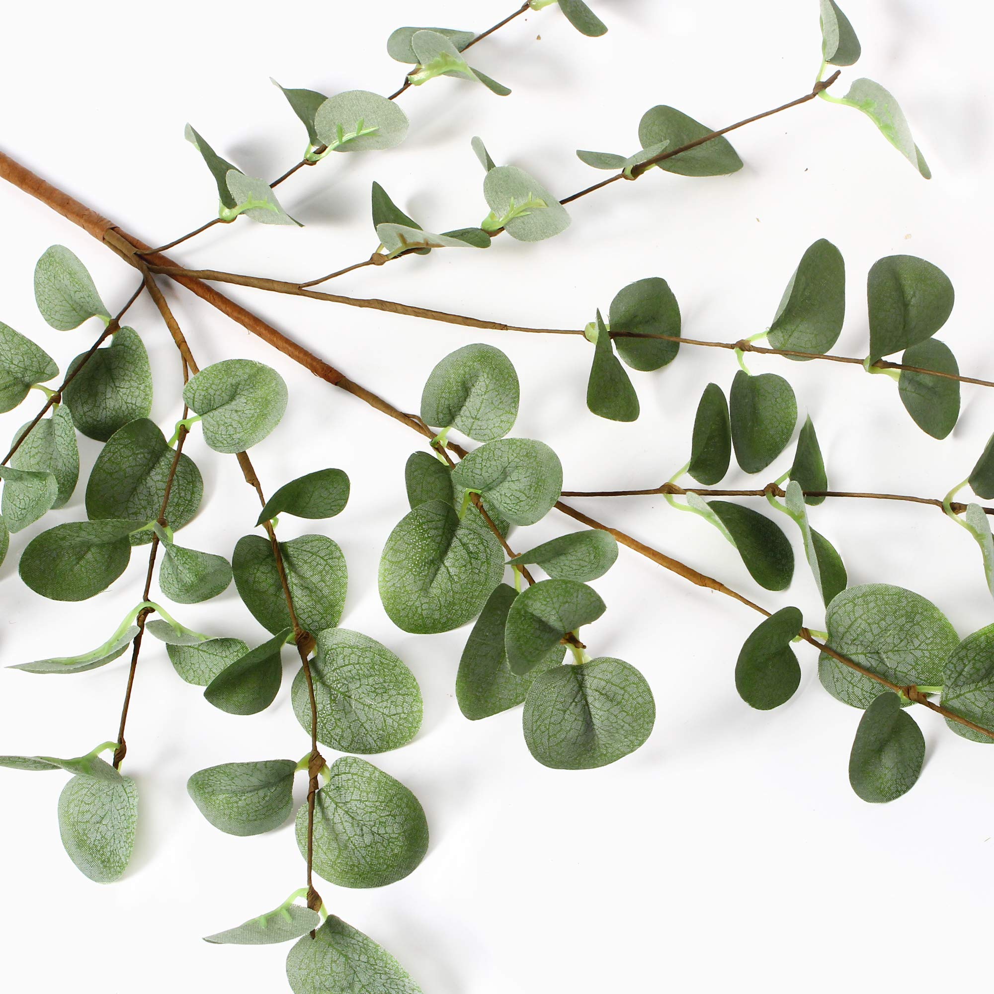 VGIA 6 Pcs Artificial Plants Eucalyptus Stems Eucalyptus Leaf Spray in Green Greenery Stems Silk Plastic Plants Floral for Home Party Wedding Decoration