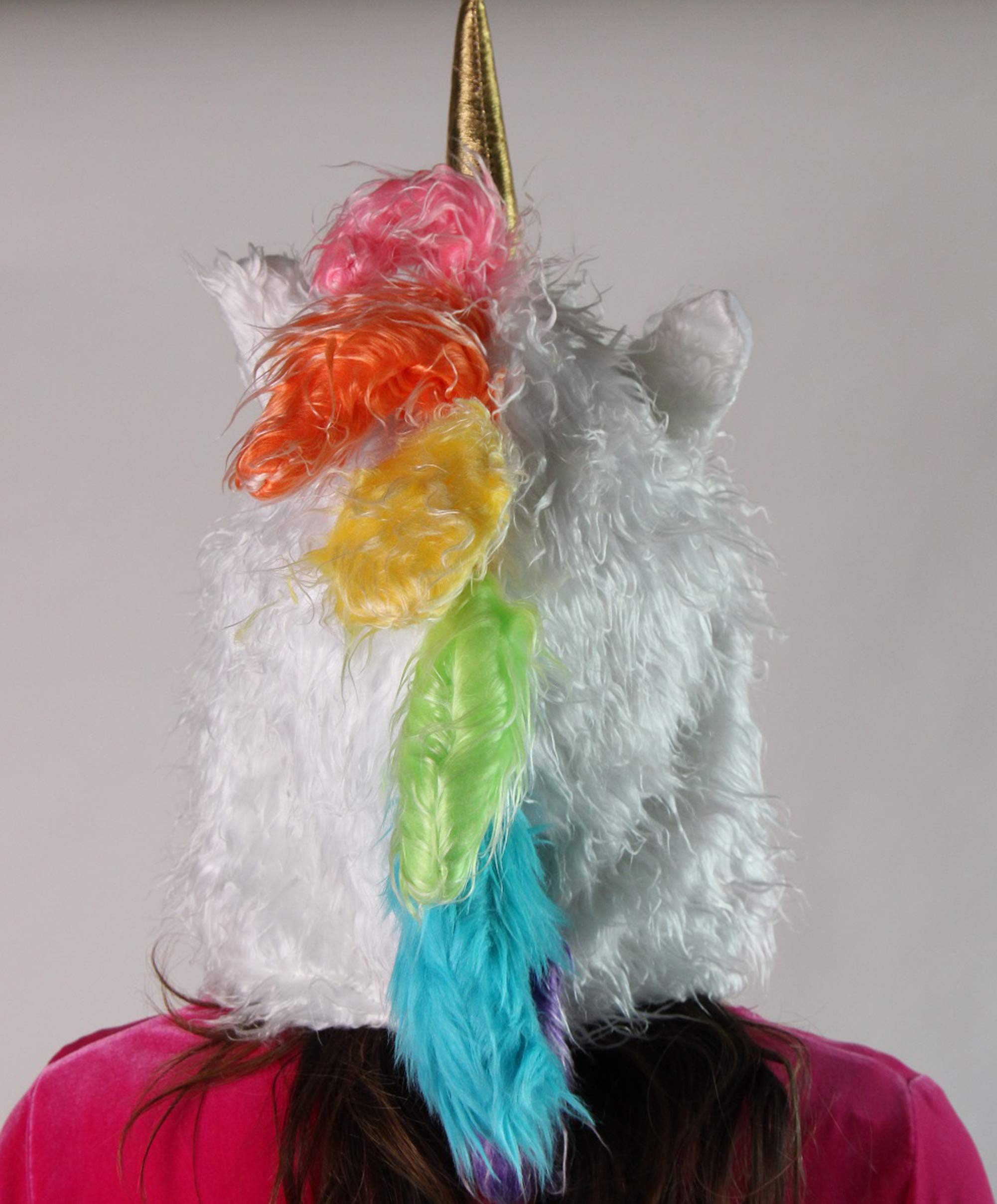 Storybook Wishes Plush Soft Fuzzy Unicorn Adult Hat (White),Large