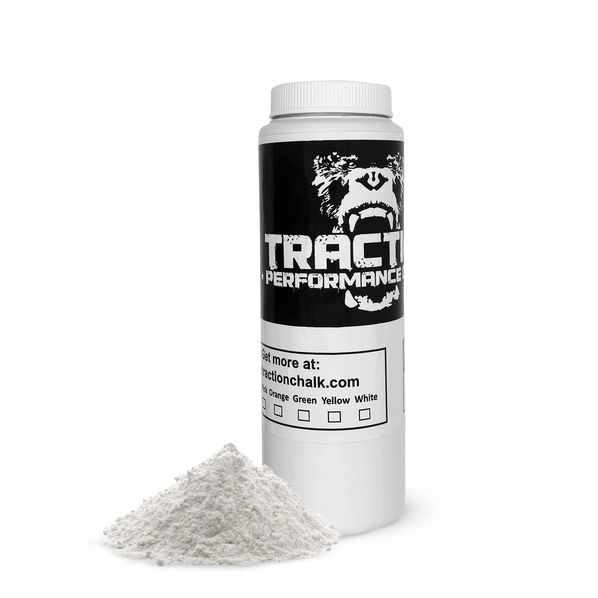 Traction Performance Colored Gym Chalk | Powder Chalk for Gymnastics, Rock Climbing, Weight Lifting & Workouts - Firm Grip Soft Chalk Lifting Powder in Vibrant Colors - Made in USA | 8 oz.
