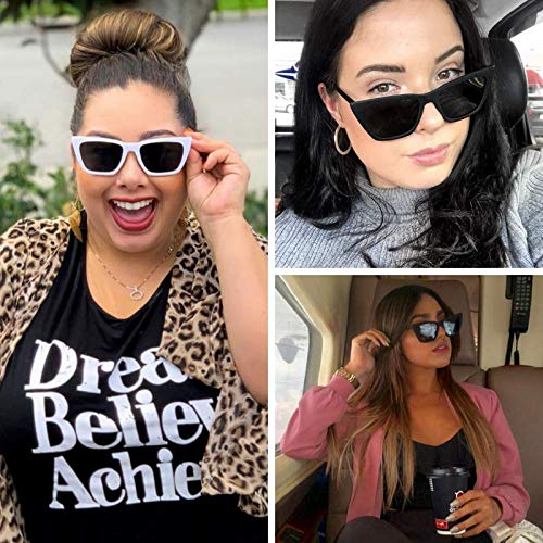 WearMe Pro - Flat Lens Polarized Modern Tip Pointed Women Cat Eye Sunglasses