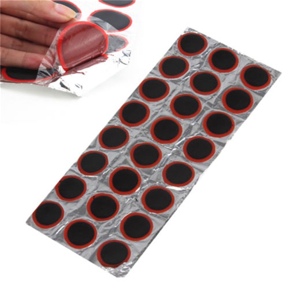 WSERE 96 Pieces Rubber Bike Tire Patch Bicycle Tyre Tires Patches Patching Repair Kit Heavy Duty, Simple Operation and High Efficiency