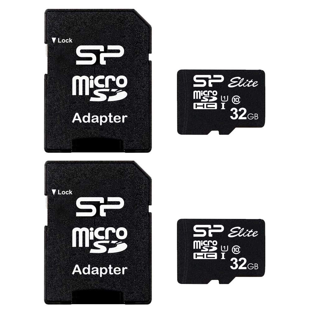 Silicon Power Elite 32GB microSDHC 2-Pack MicroSD Memory Card with Adapter