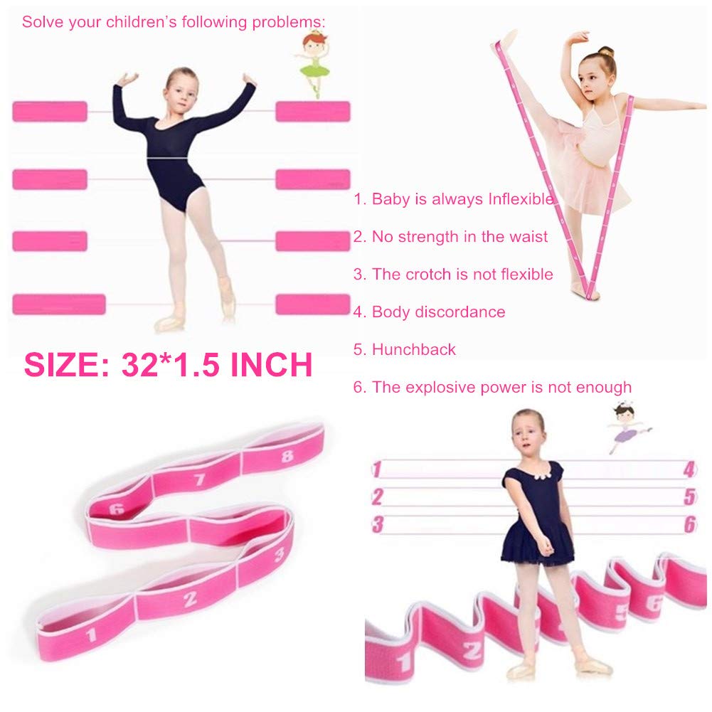 TOMENGBEIAABBCC Children's Dance Training Elastic Band, 8 Loops, Polycotton, Basic Style, Yoga Equipment for Home Workouts
