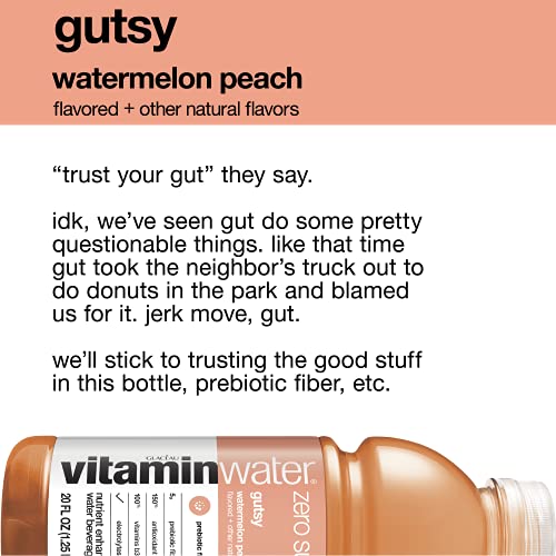 vitaminwater zero sugar Gutsy Watermelon Peach, 20 Fl Oz