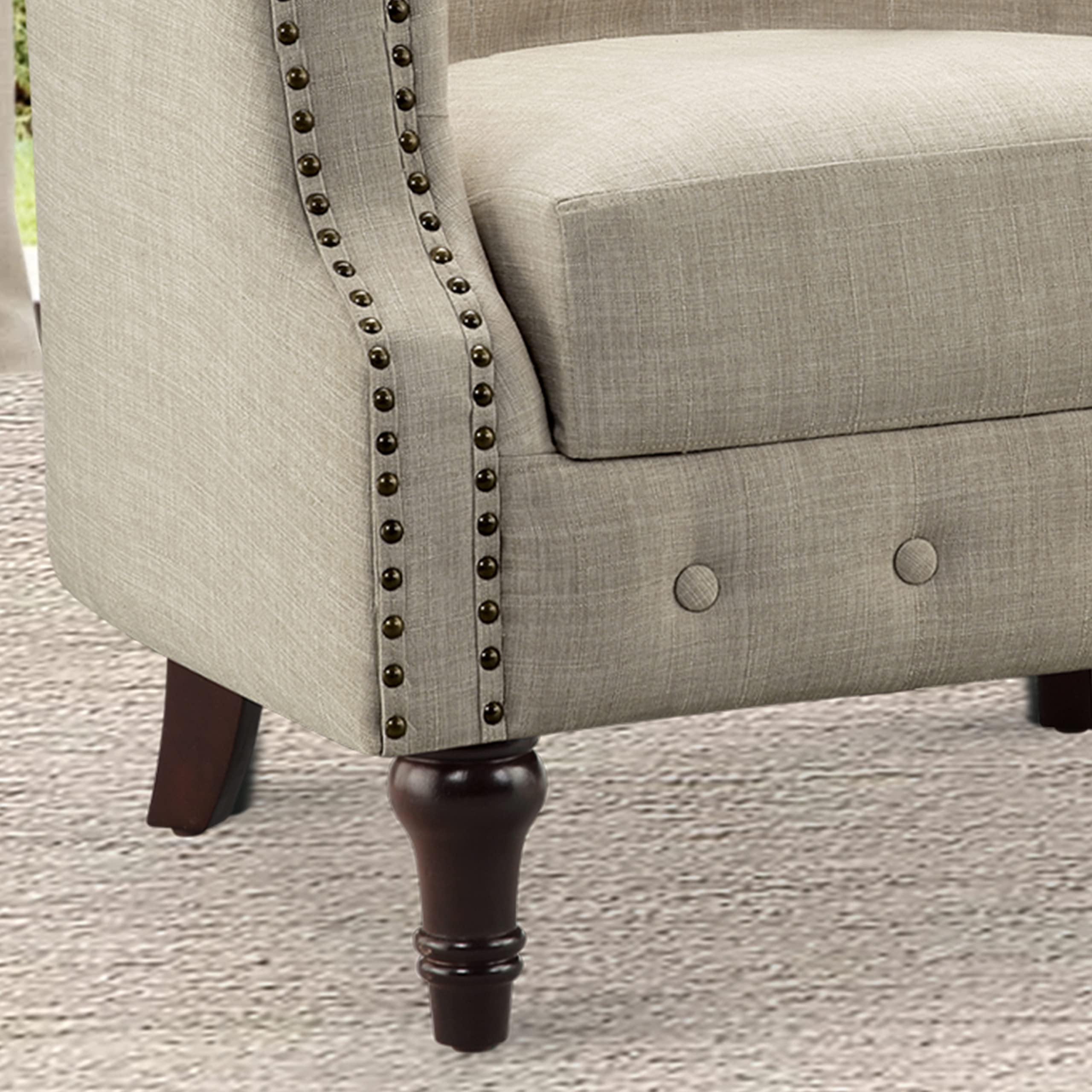 Rosevera Chancy Accent Chairs,Comfy Club Barrel Modern Armchair with Soft Living Room Readingroom,Bedroom Seating, Standard, Natural