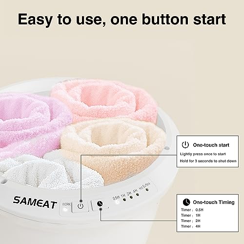 SAMEAT Luxury Large Towel Heated Warming Bucket Towel Warmers for Bathroom, Auto Shut Off, Fits Up to Two 40"X70" Oversized Towels, PJ's, Bathrobes, Blankets and More,Gray