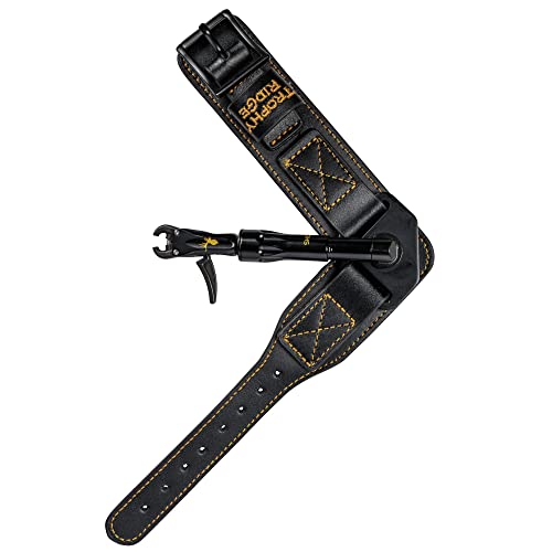 Trophy Ridge Shootout Compact Dual-Caliper Archery Bowhunting Release - 360° Swivel Arm, Adjustable Length, Trigger Travel Tuning, Premium Leather Buckle Strap, Black