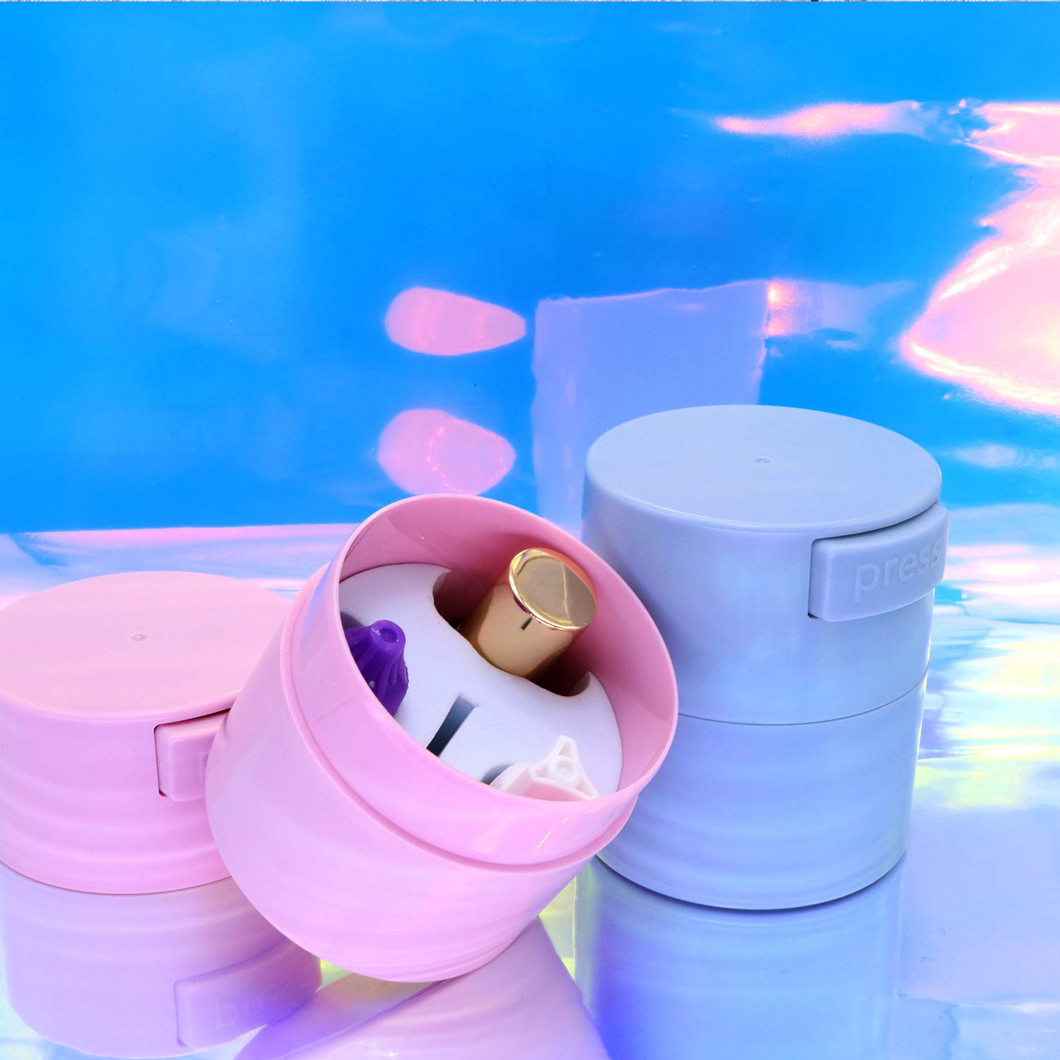 RIISCA Glue Storage Container for Eyelash Extension-Eyelash Glue Storage Tank-Glue Jar Sealed for Women-Grafting Eyelash Supplies