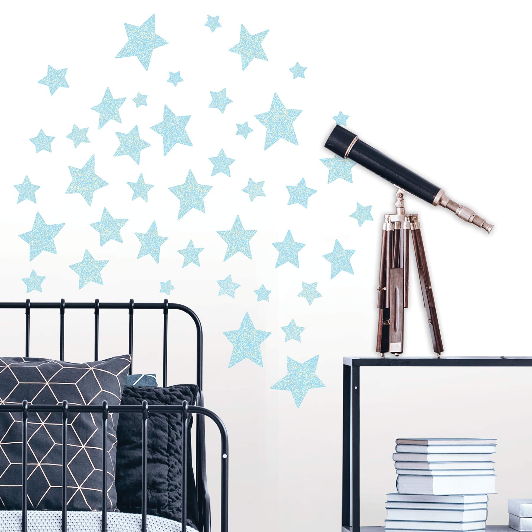 WallPops WPK3021 Star Struck Glow in the Dark Wall Art Kit, Blue