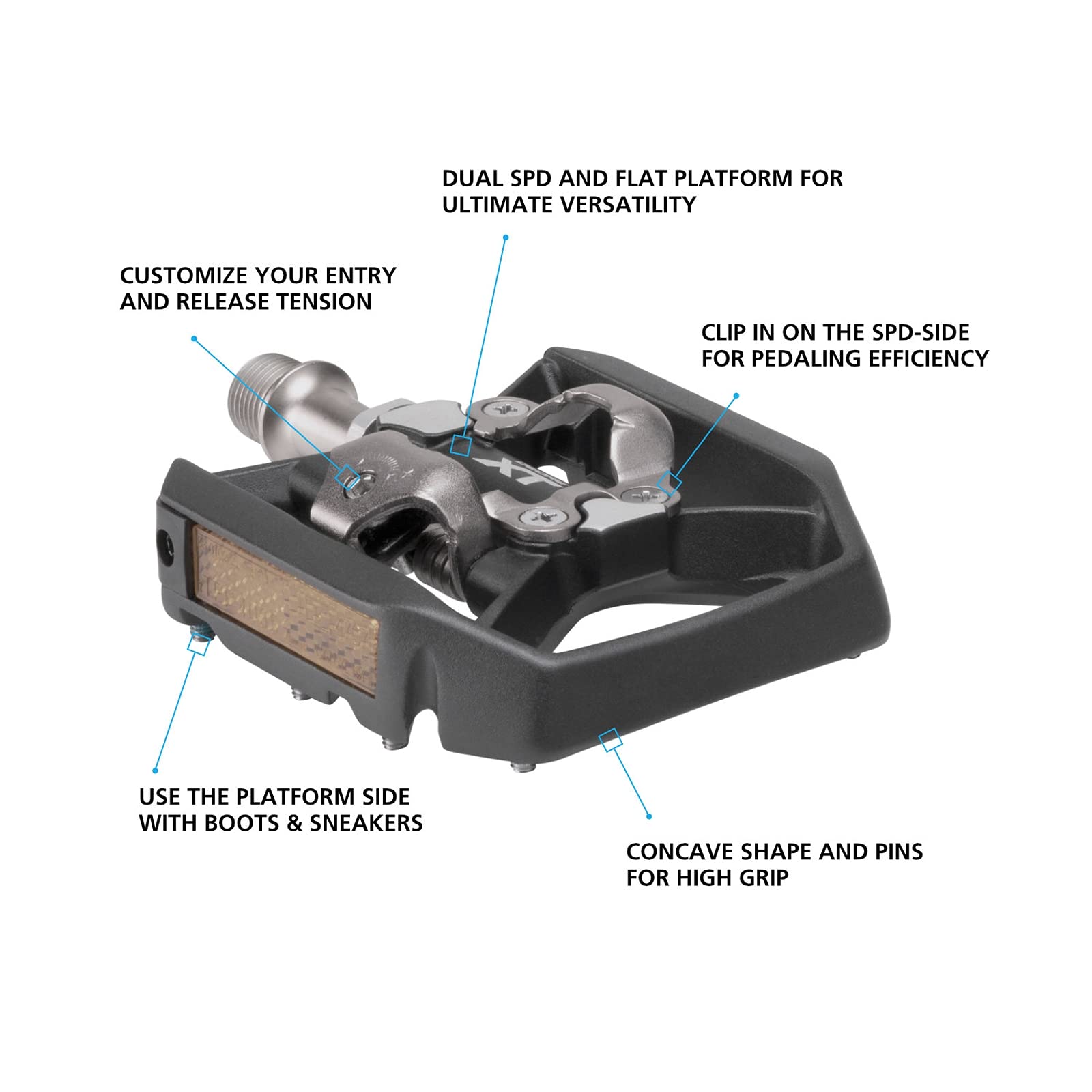 Shimano Deore XT PD-T8000 Pedal Trekking, Black, One Size