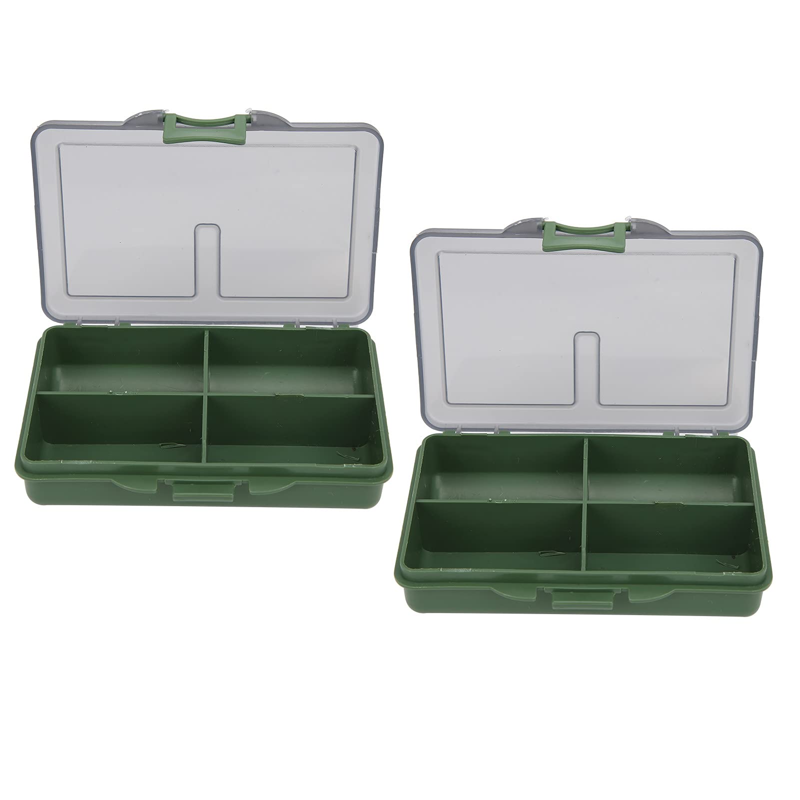 Tackle Storage Box, Mini Storage Box for Fishing Easy Carry Green Light Weight for Organizing Fishing Accessories for Carp Anglers(4 cells)