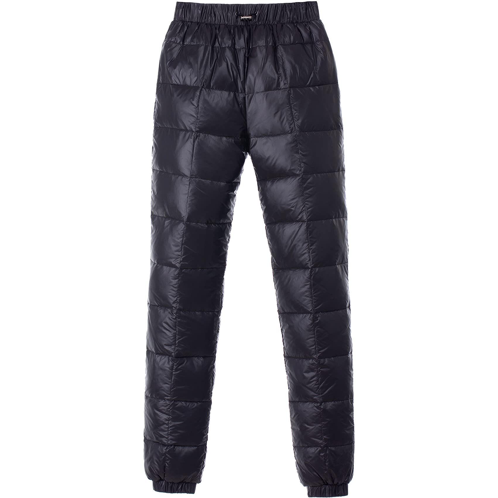 Tapasimme Men's Winter Warm Loose Packable Down Pants Puffer High Waisted Nylon Compression Lightweight Snow Trousers (X-Large, Black)