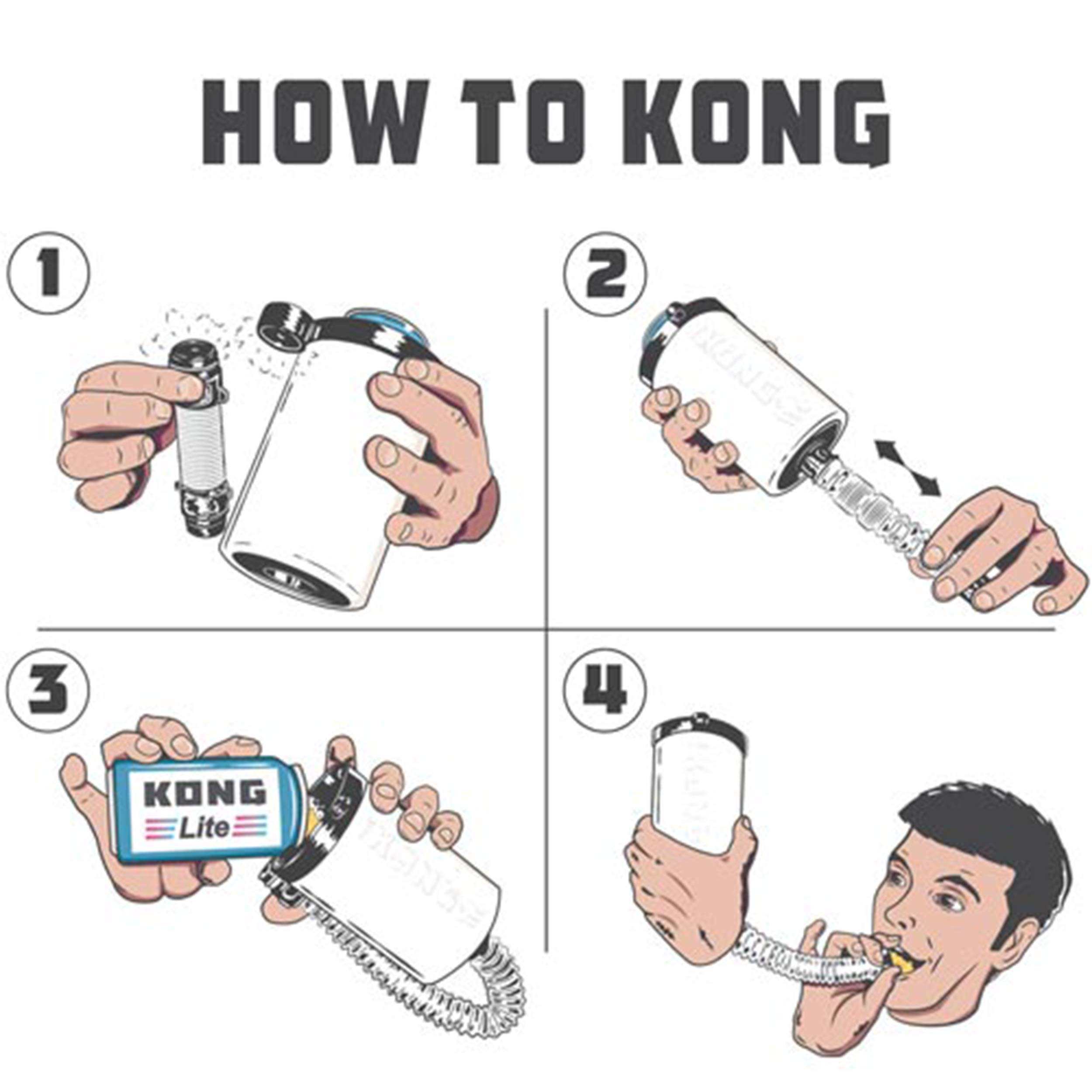 The Kong 2.0. A Portable Can or Bottle Cooler/Cup with A Detachable, Expandable, Hose to Funnel Your Drink. (Black)