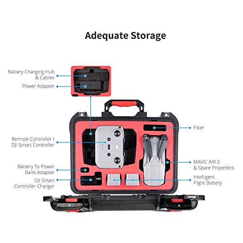 Waterproof Hard Case, Carrying Case for DJI DJI Mavic AIR 2 /AIR 2S Drone,Professional Drone Accessories