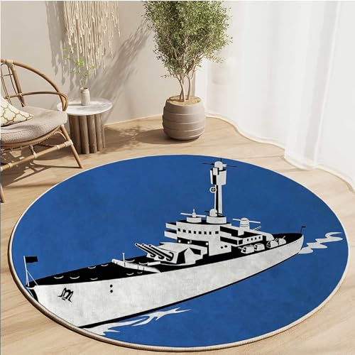 Round Chair Mat for Hard Floors Cartoon Floor Protectors for Chairs Violet Blue White Back Office Chair Mat with Lip for Carpets 4 FT