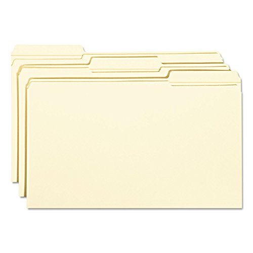 Smead File Folder, Reinforced 1/3-Cut Tab, Assorted Positions, Legal Size, Manila, 100 per Box (15334)