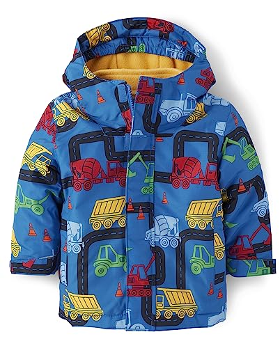 The Children's Place Baby Boys' and Toddler Heavy 3 in 1 Winter Jacket, Wind Water-Resistant Shell, Fleece Inner, Construction, 2T