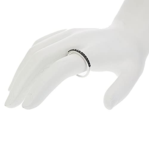 Vir Jewels 1/5 cttw Black Diamond Ring Wedding Band .925 Sterling Silver 13 Stones Round Size 9