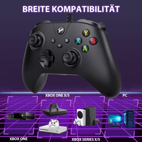 YCCTEAM Wired Controller for Xbox One,Wired Game Controller with Turbo Function & Audio Jack,Dual Vibration Shock Upgraded PC Controller Gamepad for Xbox 1X/S/Xbox Series X/S and PC Windows 7/8/10