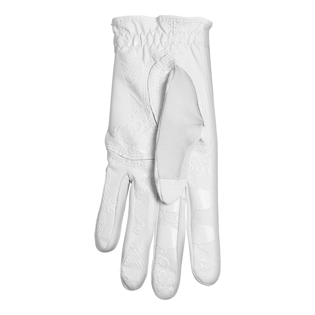 Surprizeshop Tan Through Women's Golf Glove (Left Hand) | One Size Ladies Golf Glove | Tan Through Design | Extra Grip Silicon Palm | One Size Fits All | Nail Protection (One Size, Navy)