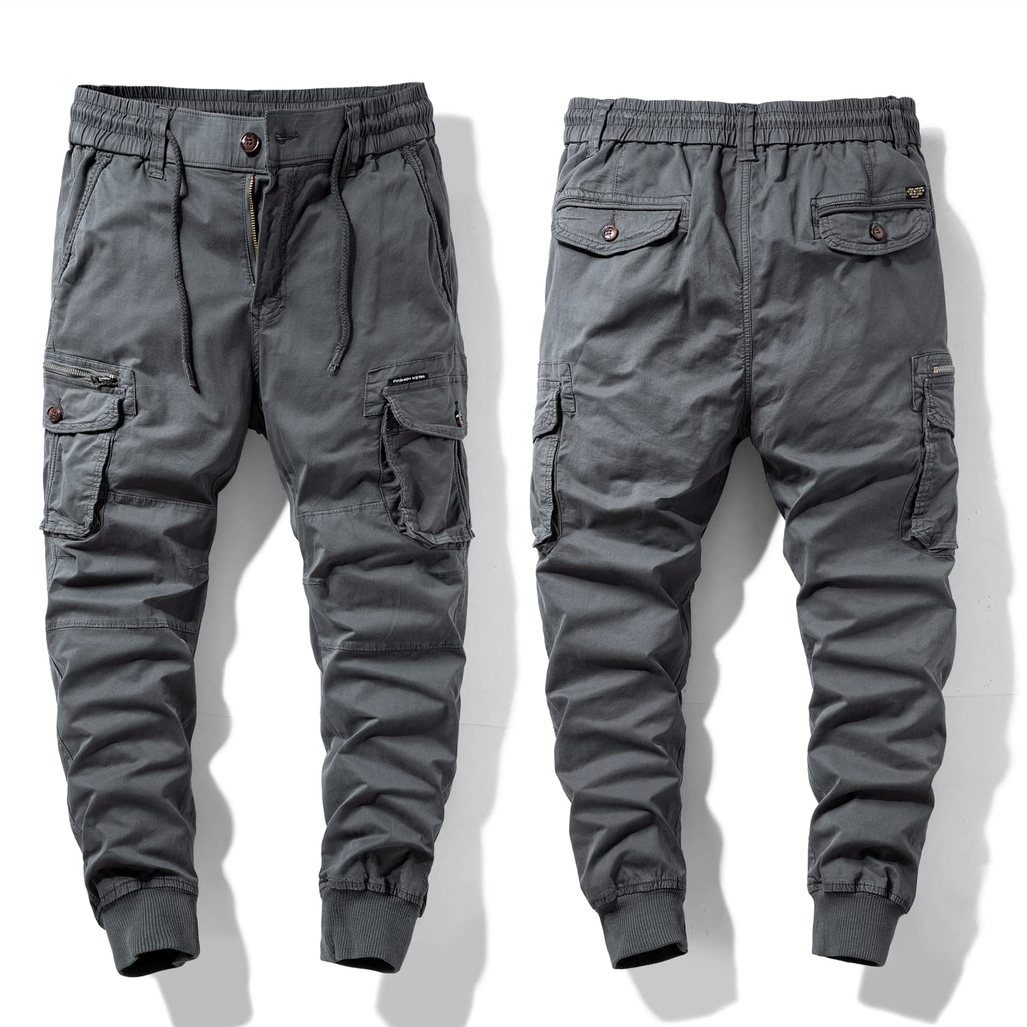 SKYSTINGERX Men's Casual Cargo Pants Military Army Camo Combat Work Pants Slim Fit with Pockets Stretch Outdoor Jogger (30, grey-17)