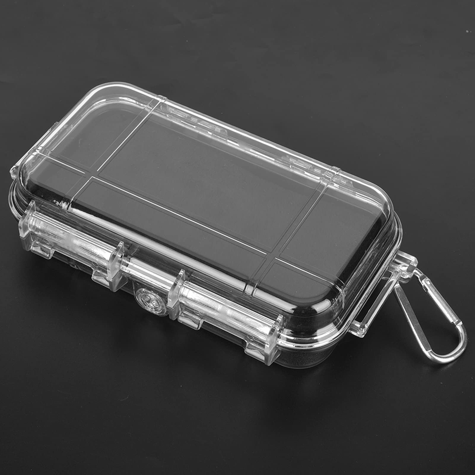 Survival Box Container Waterproof Shockproof Storage Box Outdoor Plastic Airtight Case Container Storage Carry Box(L-Transparent )